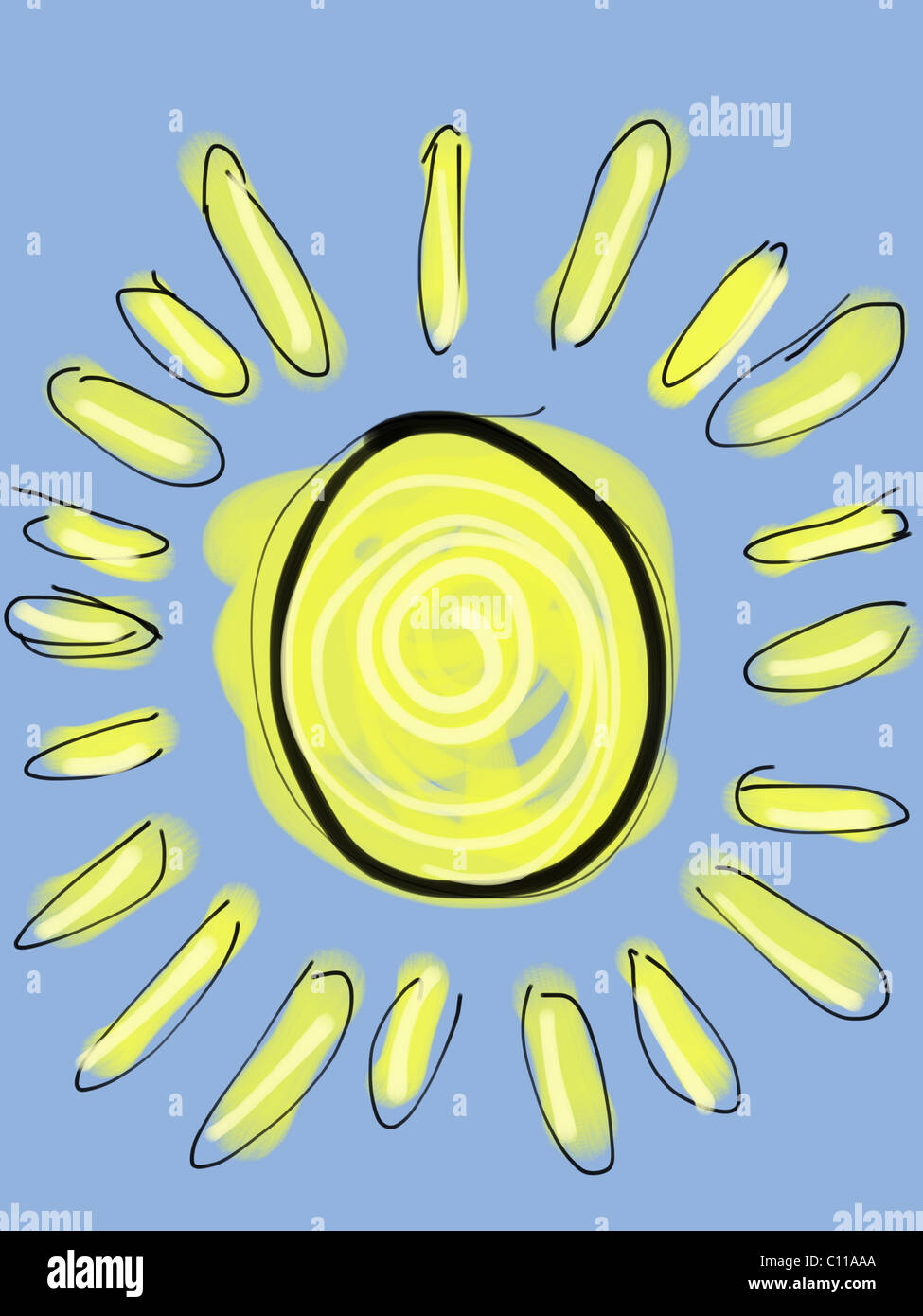 simple illustration of The Sun Stock Photo - Alamy