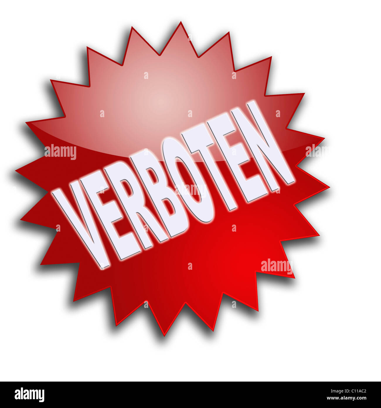 Lettering "Verboten", forbidden Stock Photo - Alamy