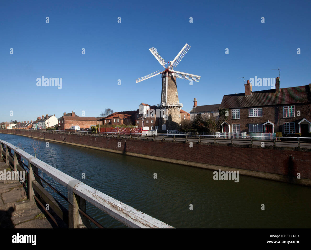Boston, Lincolnshire. Pictured is the Maud Foster Mill by the canal in ...