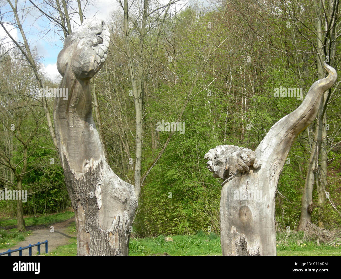 Wooden tree sculptures hi-res stock photography and images - Alamy