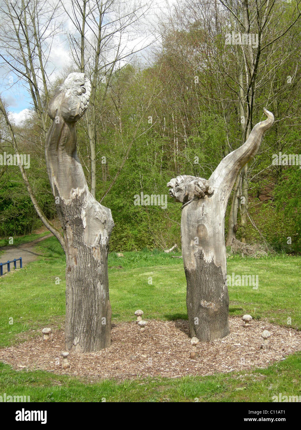 Wooden tree sculptures hi-res stock photography and images - Alamy