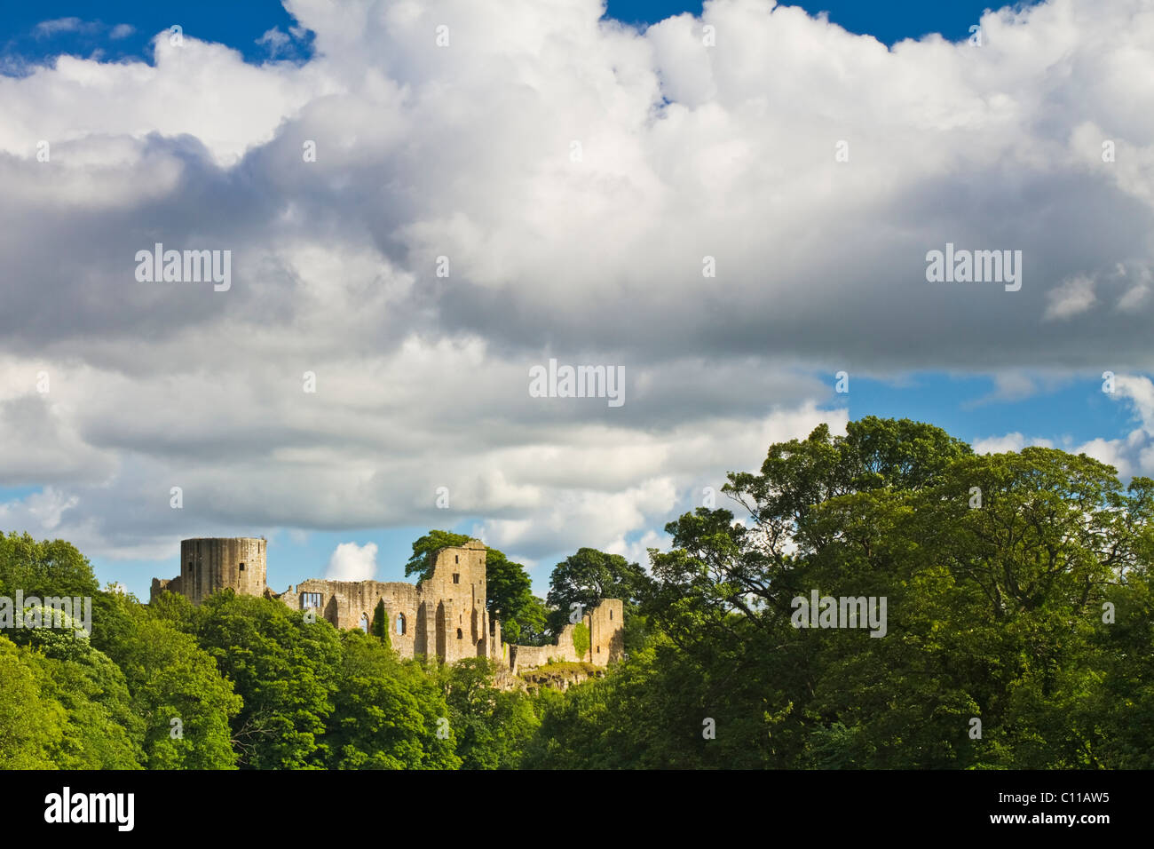 Barnard Castle, a Norman fortification, built on the banks of the River ...