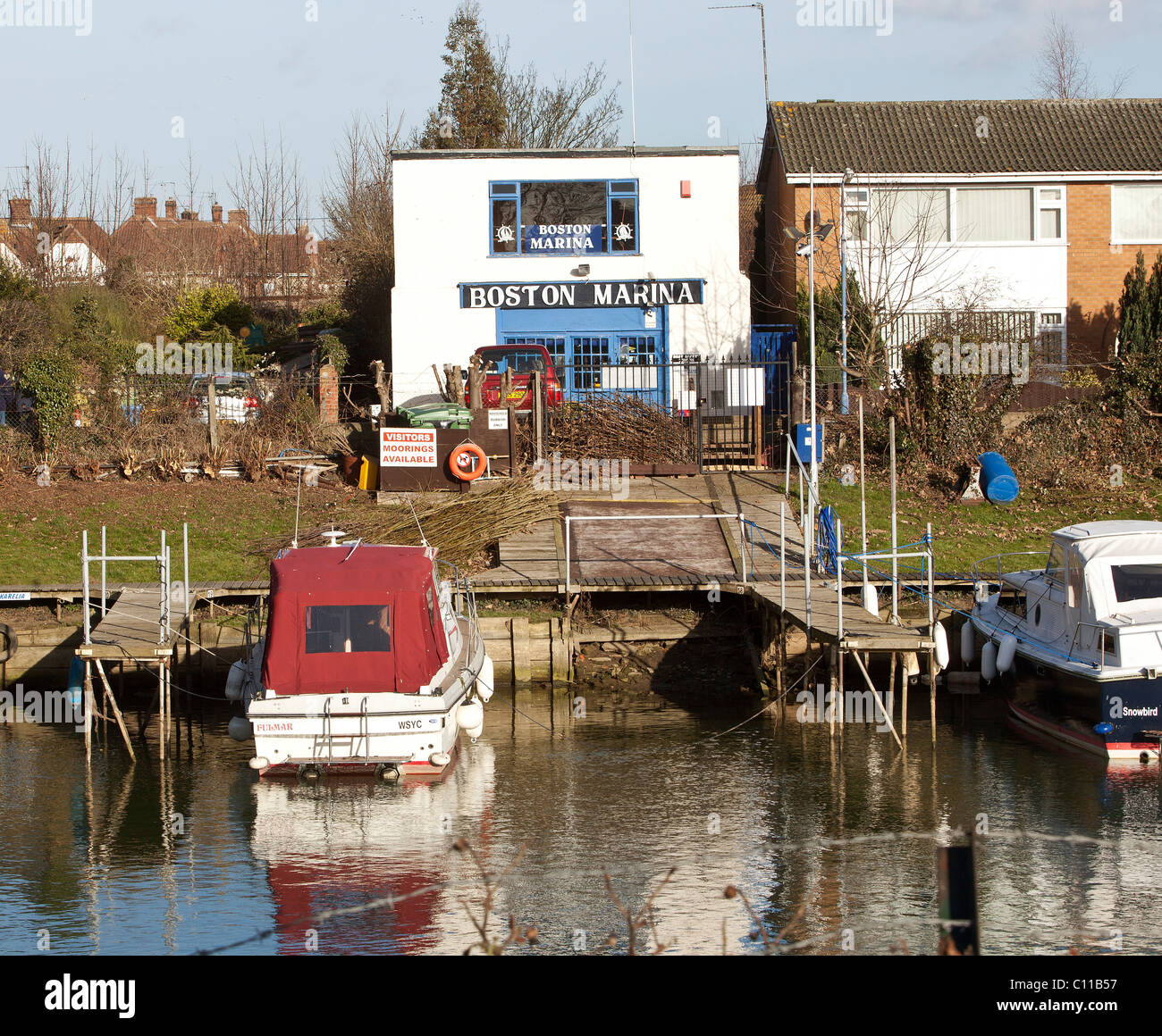 Boston, Lincolnshire. Pictured is the River Witham in Boston centre ...