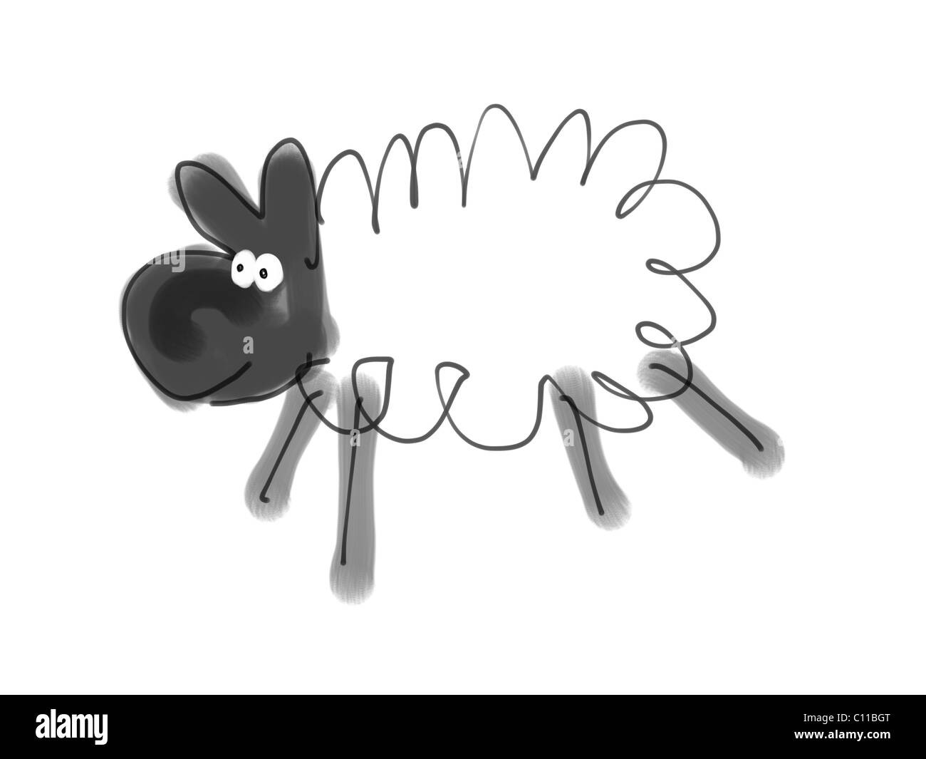 Black sheep drawing hi-res stock photography and images - Alamy
