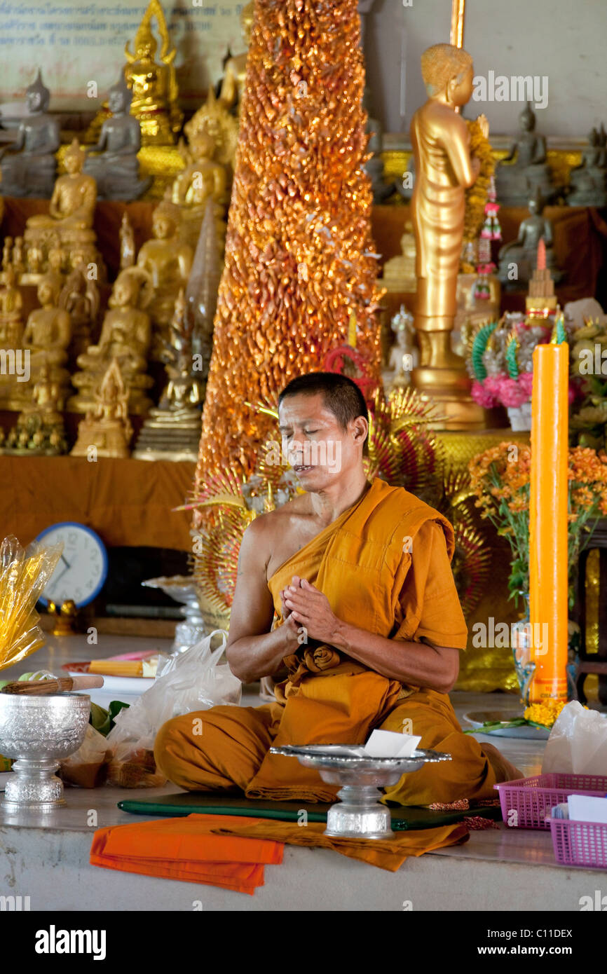 Praying monk, Big Buddha, Phuket Island, Southern Thailand, Thailand ...