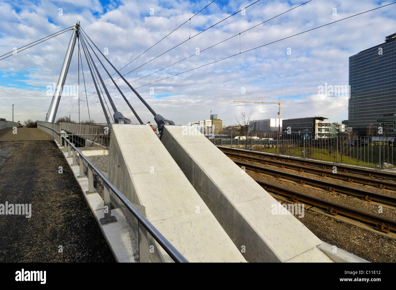 Cable stayed bridge am muenchner tor hi-res stock photography and ...