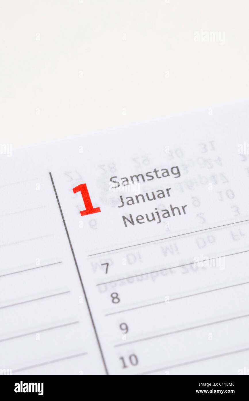German calendar, beginning of year Stock Photo - Alamy