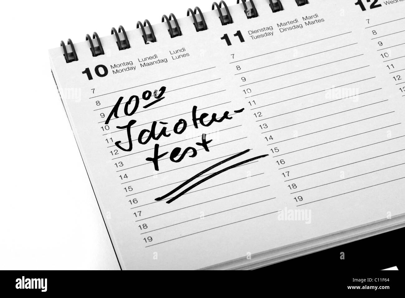 Idiotentest Black and White Stock Photos & Images - Alamy