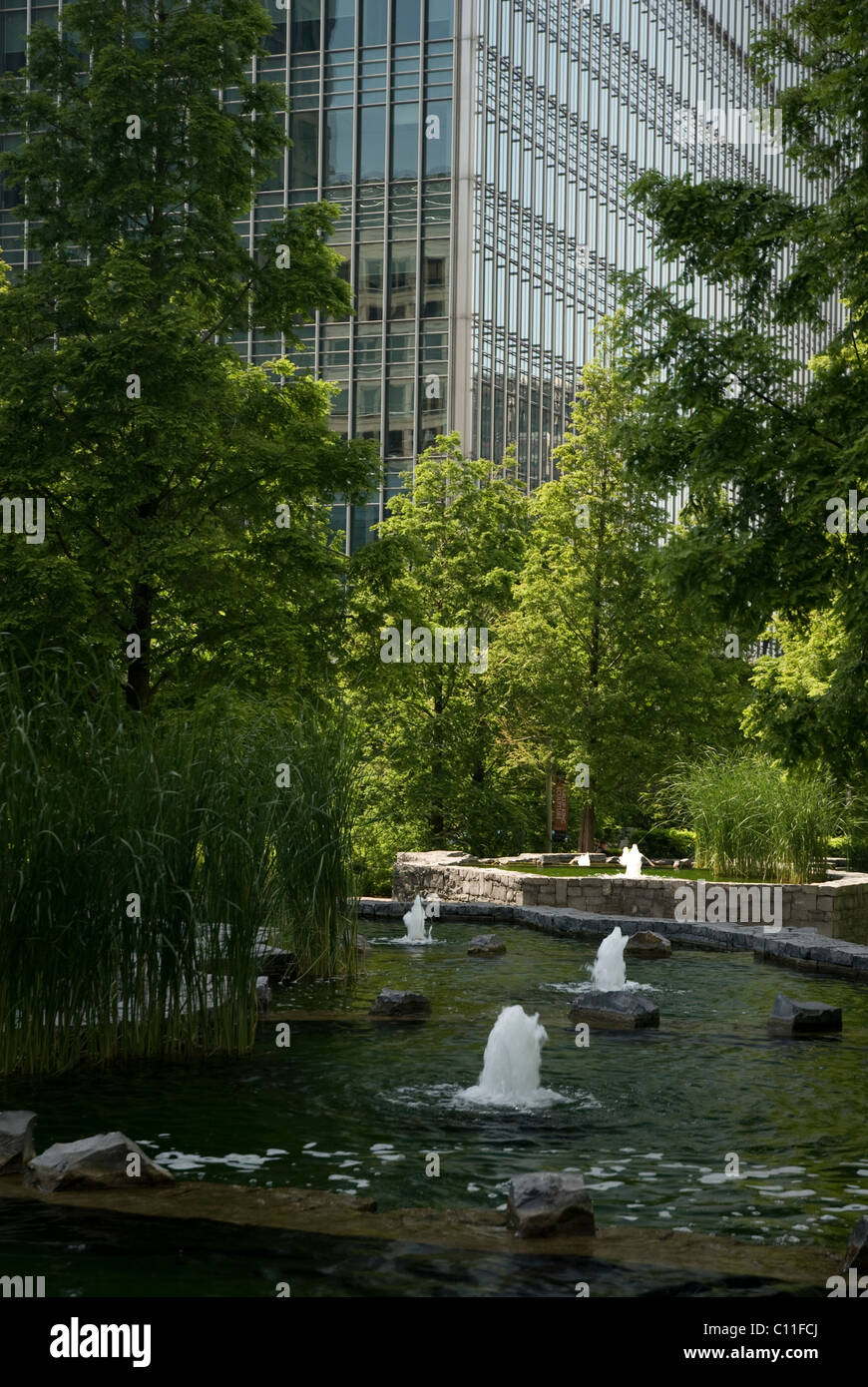 Park stream in Canary Wharf Stock Photo - Alamy