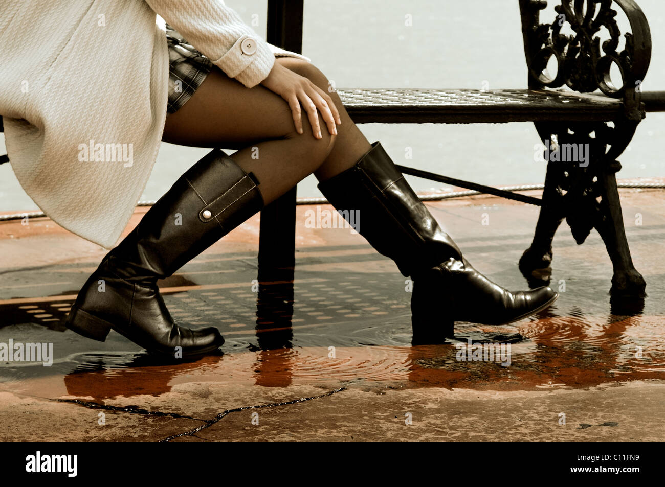 Woman heels puddle hi-res stock photography and images - Alamy