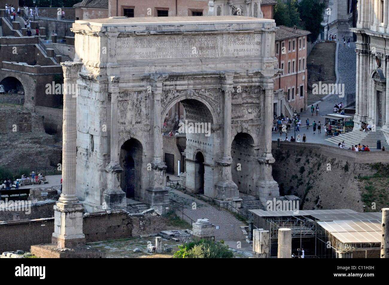 Column of Phocas, Arch of Septimius Severus, Forum Romanum, Roman Forum ...