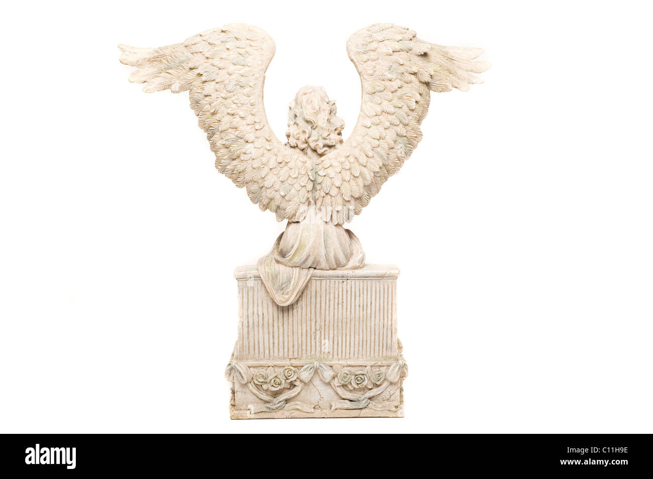 angel statue, isolated, back view Stock Photo - Alamy