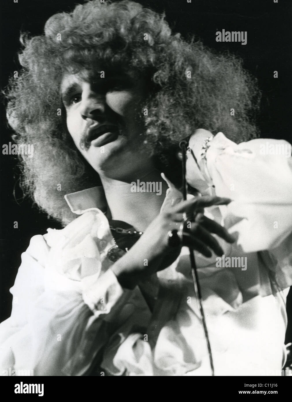 URIAH HEEP UK rock group with Dave Byron about 1975 Stock Photo - Alamy