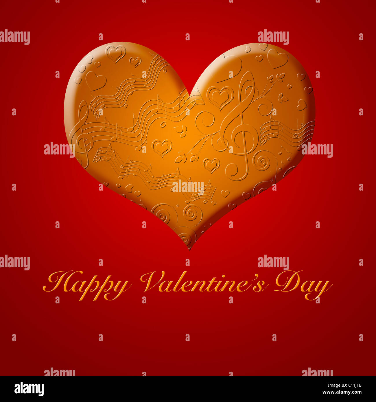 Happy Valentines Day Musical Notes Songs from the Heart Gold ...