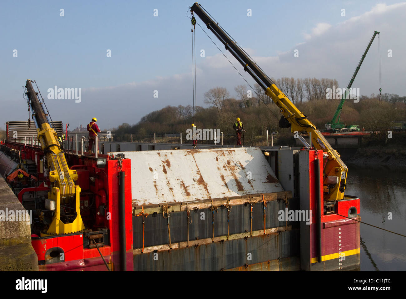 The sea-going barge Terra Marique on the River Ribble at Preston ...