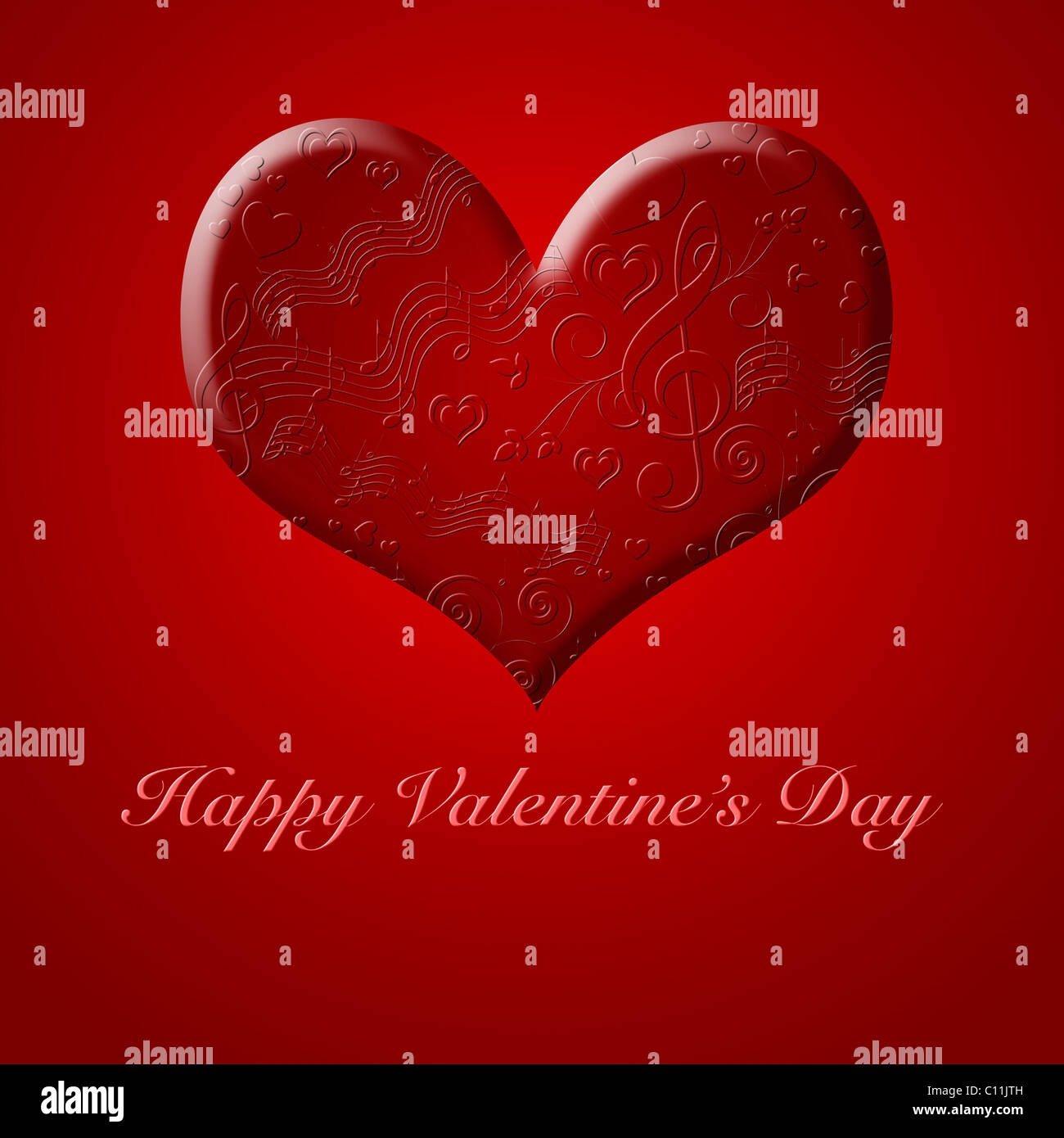 Happy Valentines Day Musical Notes Songs from the Heart Red ...