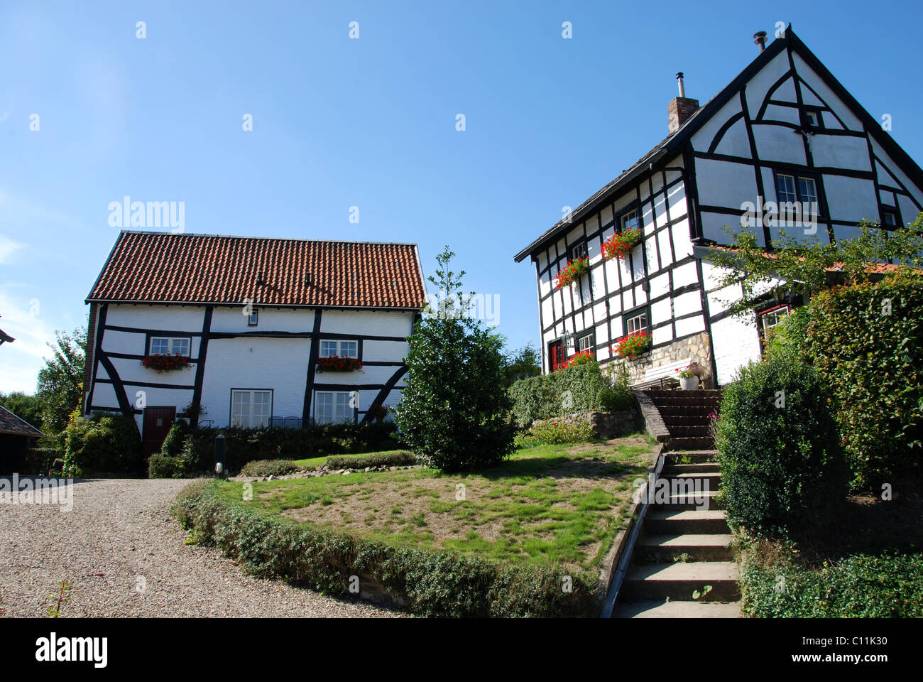 characteristic timber framed house in South Limburg Netherlands Stock ...