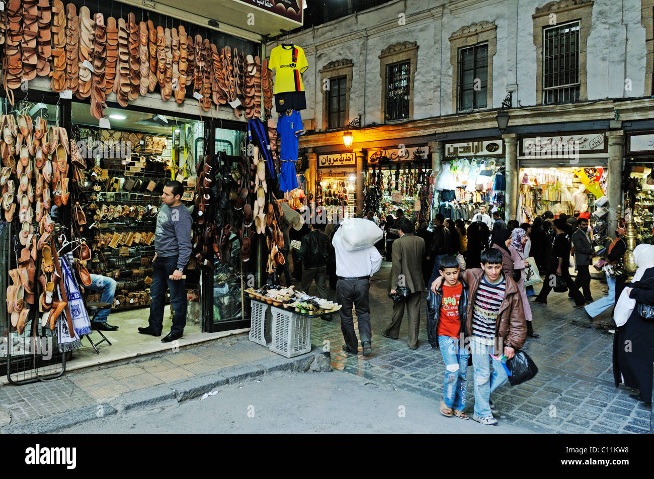 People in the bazaar, covered souk in the historic centre, UNESCO World ...