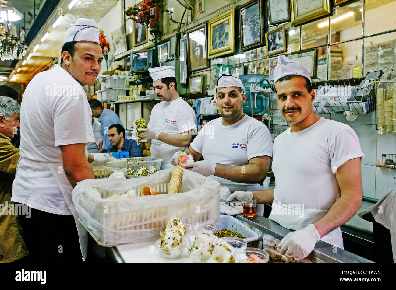 Ice-cream vendor in the bazaar, covered souk in the historic centre ...