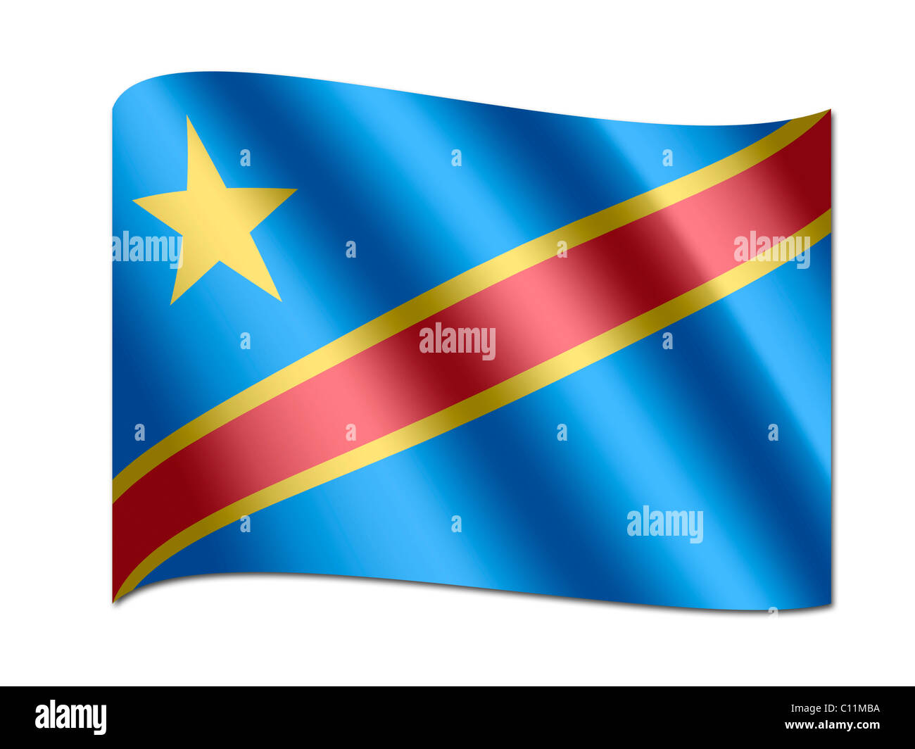 Flag of the Democratic Republic of the Congo Stock Photo - Alamy