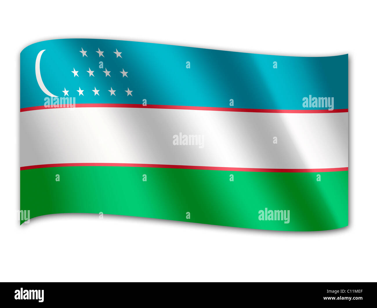 Flag of Uzbekistan Stock Photo - Alamy