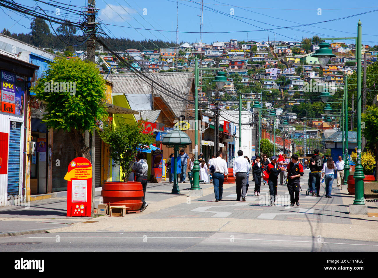 Main road, mining town of Lota, Chile, South America Stock Photo - Alamy