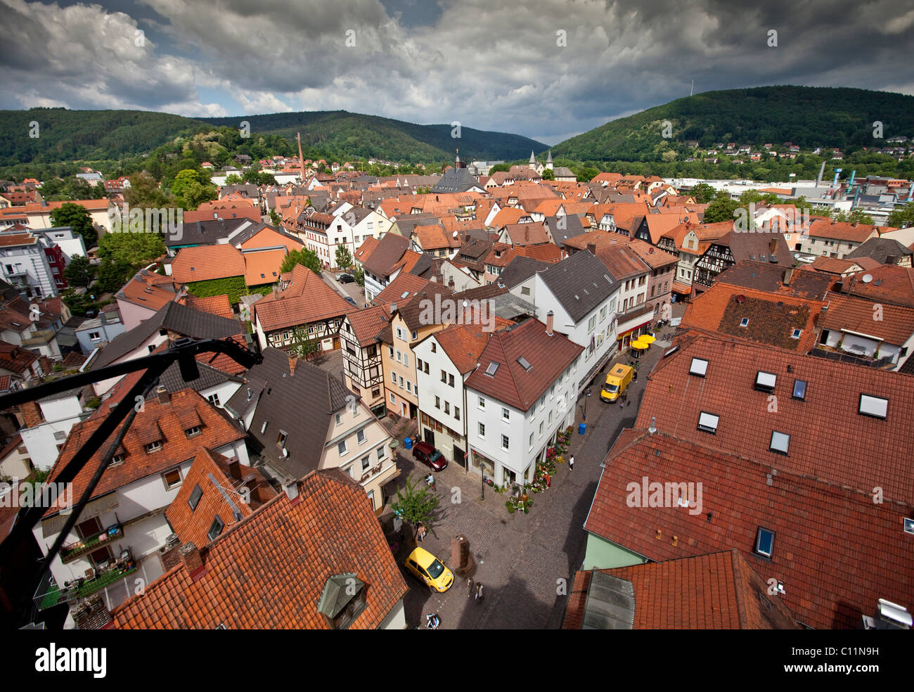 View of the historic old town of Lohr am Main, Hesse, Germany, Europe ...