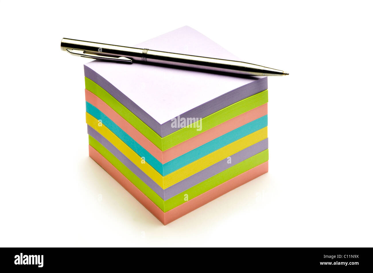 stack of colorful note papers Stock Photo - Alamy