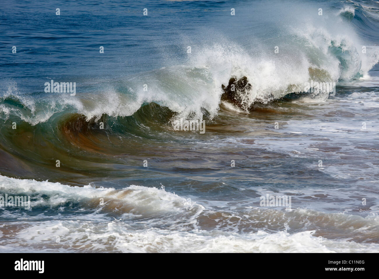 Waves with sand near Kovalam, Malabar Coast, Malabar, Kerala, southern ...