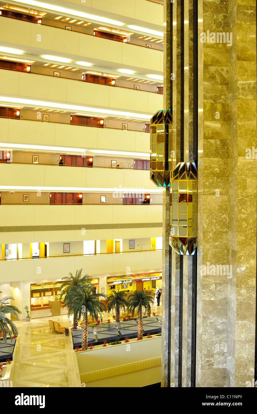 Interior, elevators, Hotel Doha Sheraton, Doha, Qatar, Persian Gulf ...
