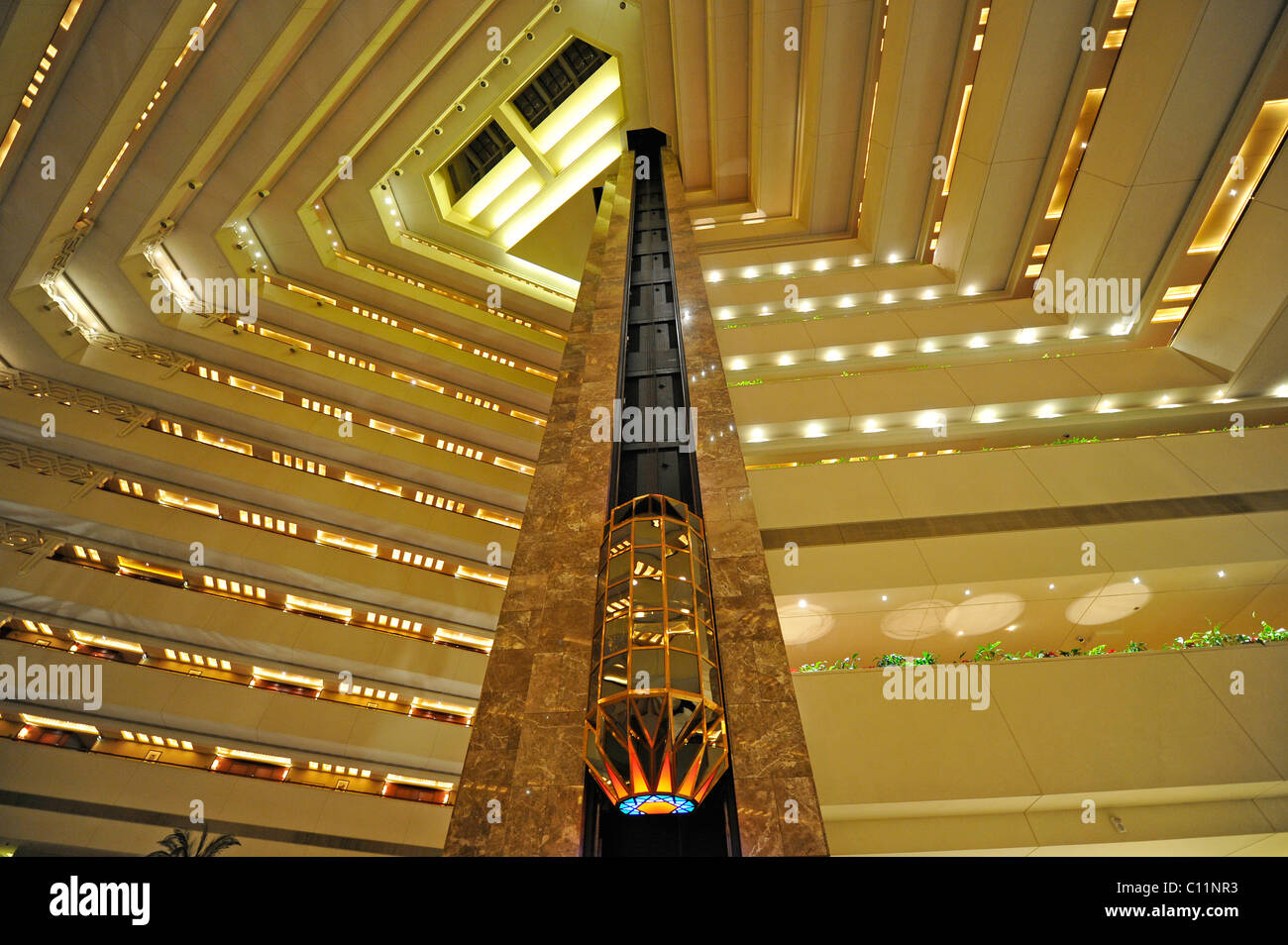 Interior, elevator, Hotel Doha Sheraton, Doha, Qatar, Persian Gulf ...