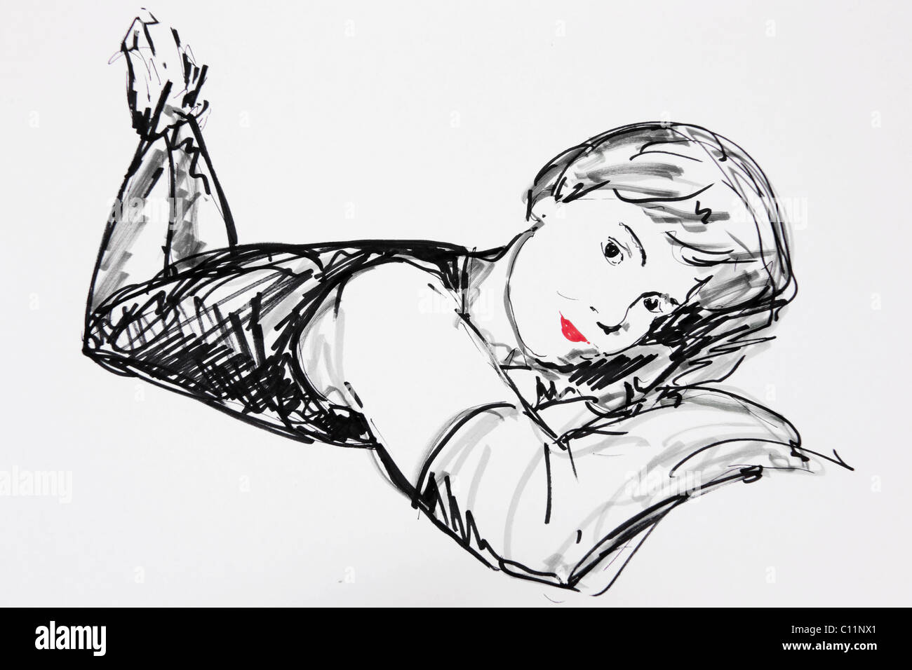 Person Laying Down Drawing