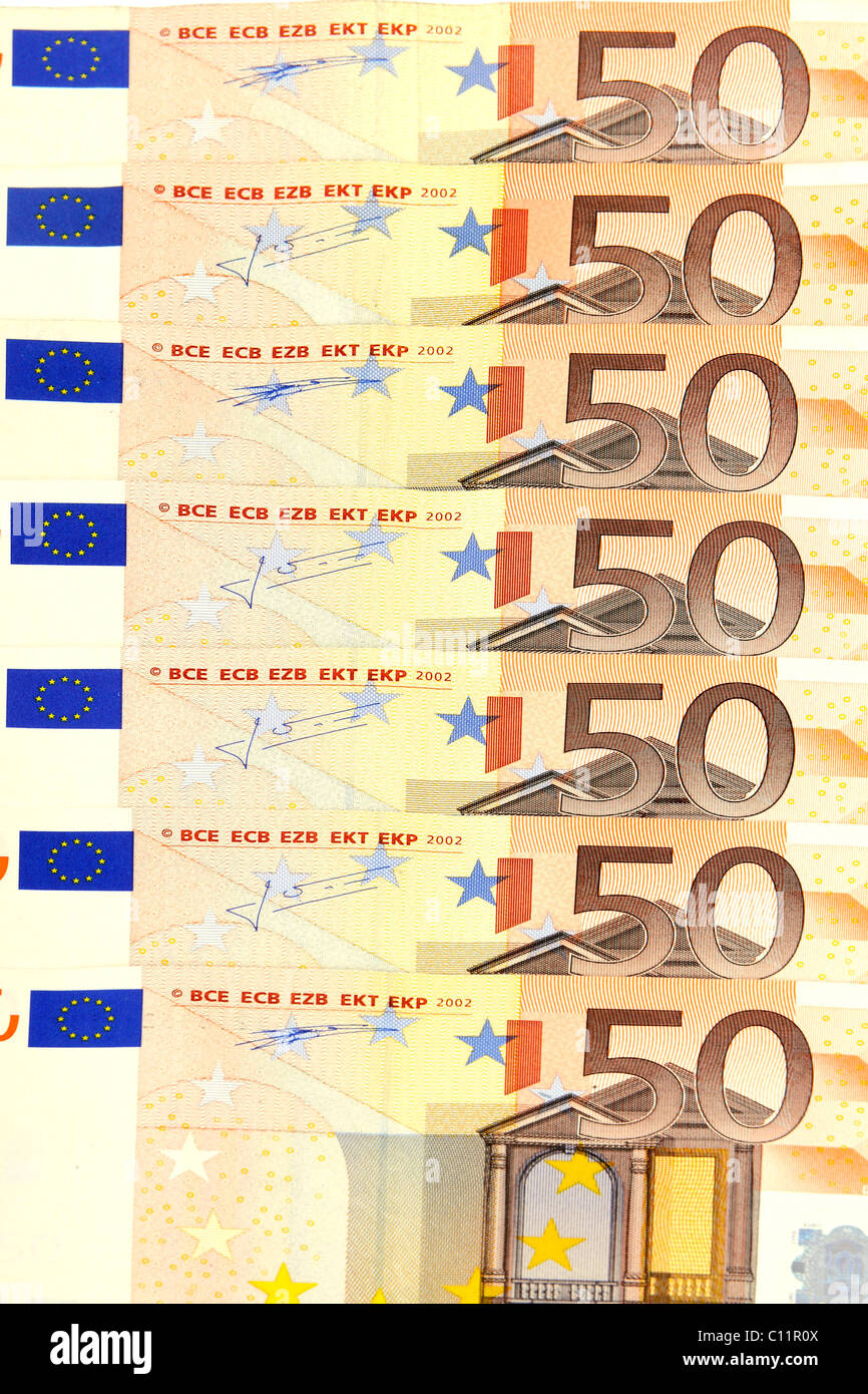 50 Euro bank notes, bills fanned out Stock Photo - Alamy