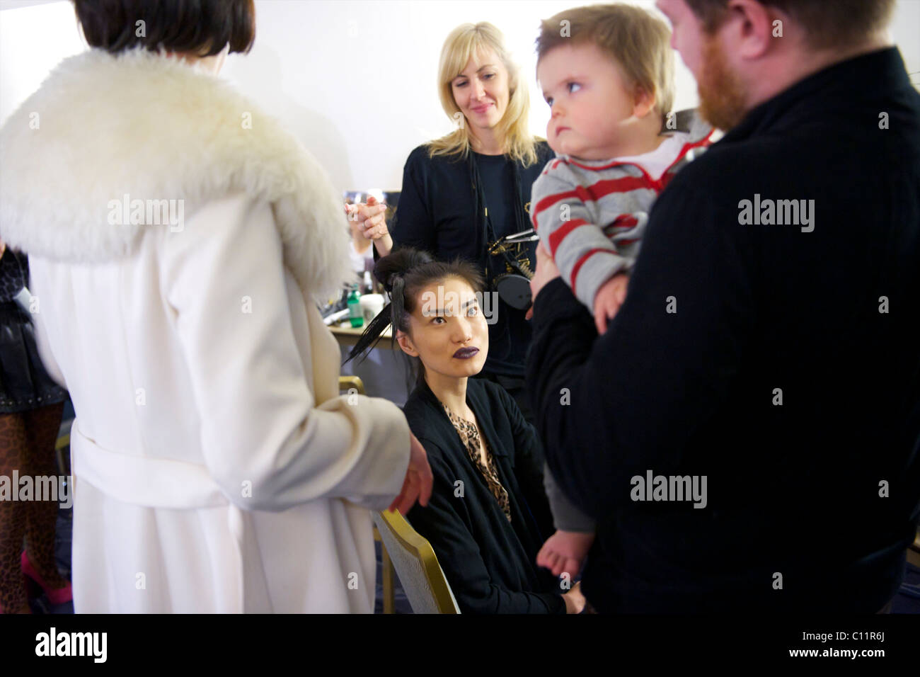 Designer Maria Grachvogel's baby joins in backstage before showing of ...