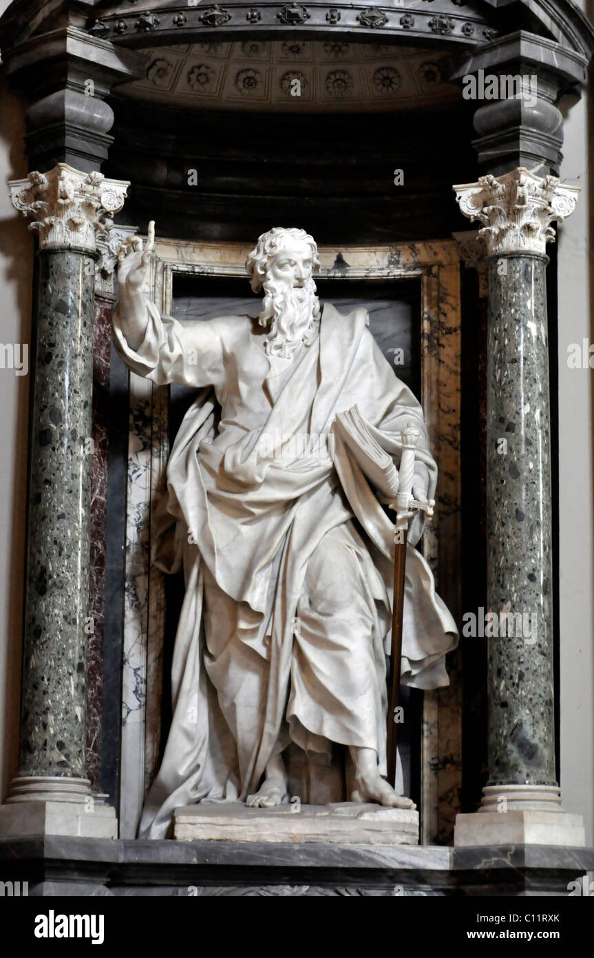 Statue of the apostle Paulus, nave, San Giovanni Basilica in Laterano ...