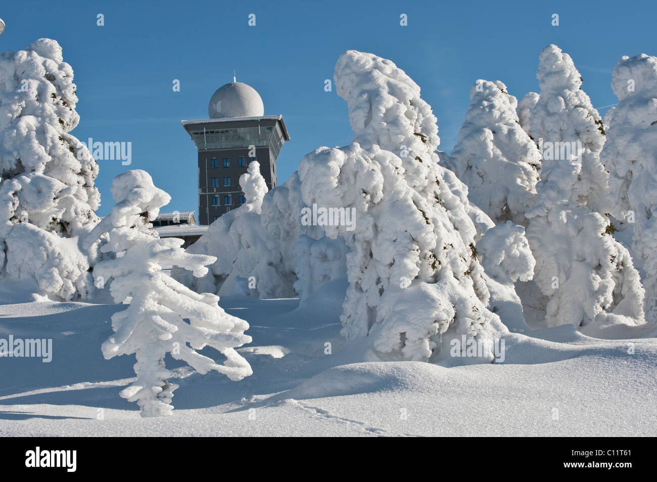 Winter on Mt Brocken in the Harz, Brocken Hotel, Blocksberg Mountain ...