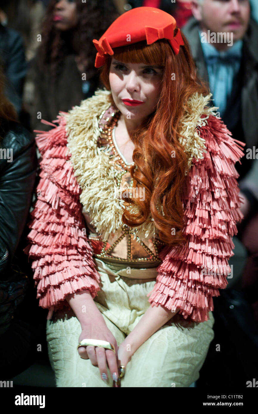 Singer Paloma Faith attends the PPQ autumn 2011 collection at the BFC ...