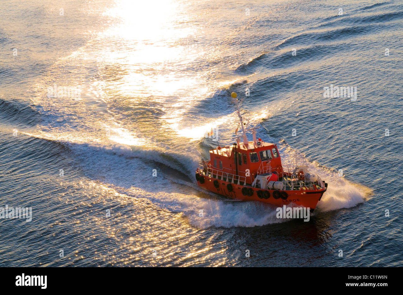 Pilot vessel, North Sea Stock Photo - Alamy