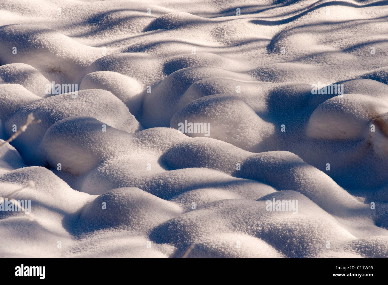 Snow surface, winter at Weitsee lake, Chiemgau in Ruhpolding, Bavaria ...