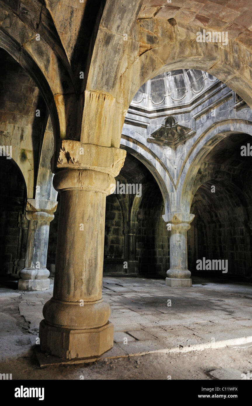 Interior of a historic Armenian orthodox church at Haghpat monastery ...