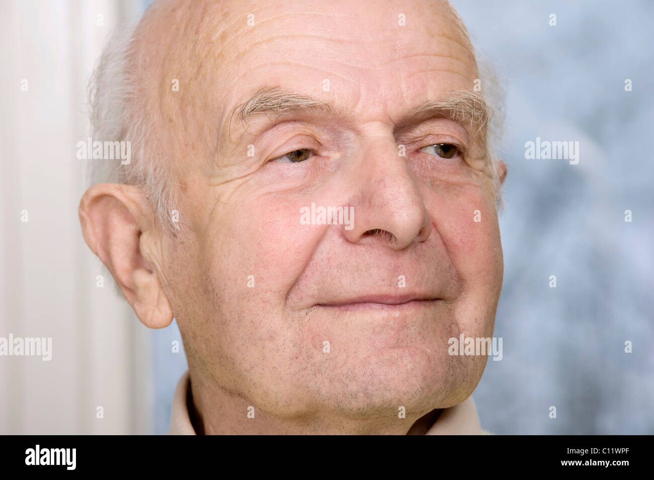 Elderly man having a conversation, looking thoughtful, Germany, Europe ...