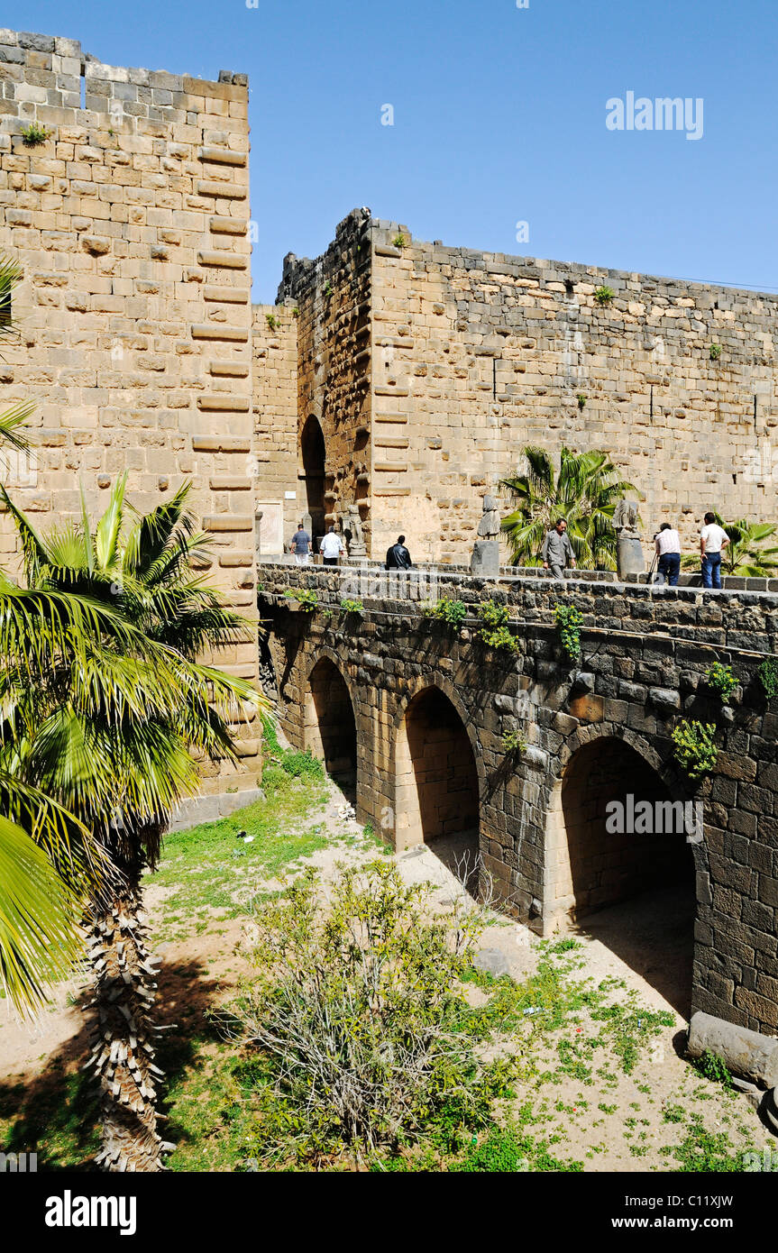 Walls from the Muslim period, bridge and entrance, Roman theater in ...