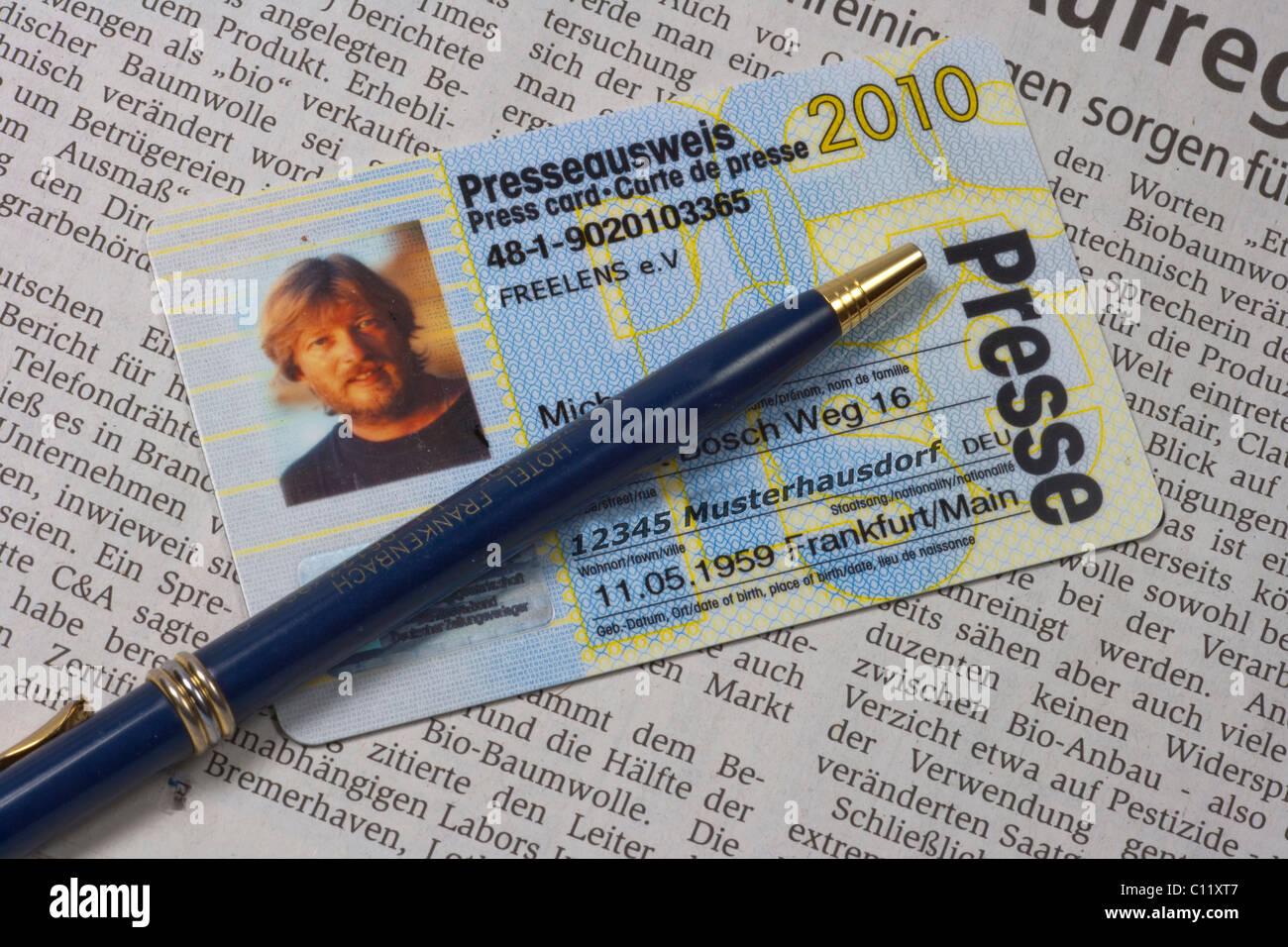 Press card of a journalist, Germany Stock Photo - Alamy