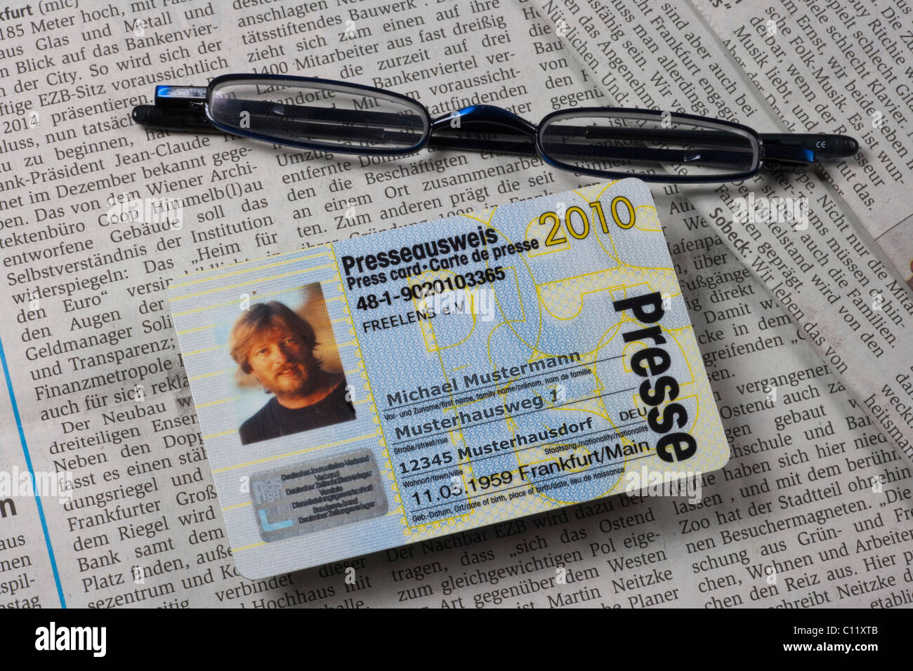 Press card of a journalist, Germany Stock Photo - Alamy