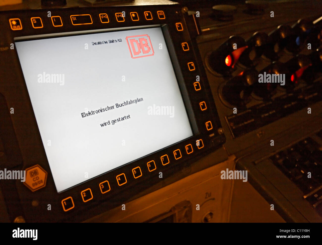 Electronic timetable in a 218 series diesel locomotive from 1972 ...