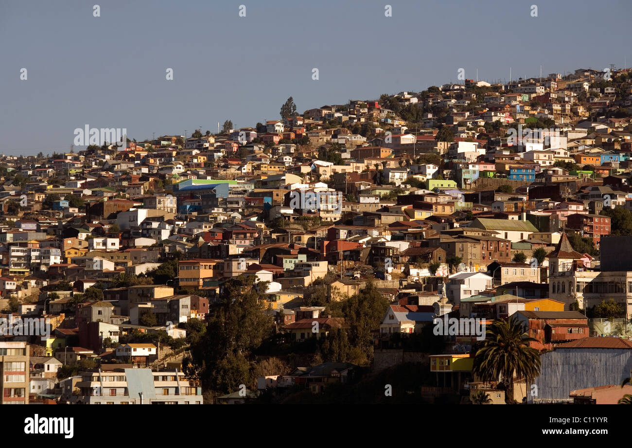 Cerro Alegre seen from cerro Concepcion, Valparaiso, Chile Stock Photo ...