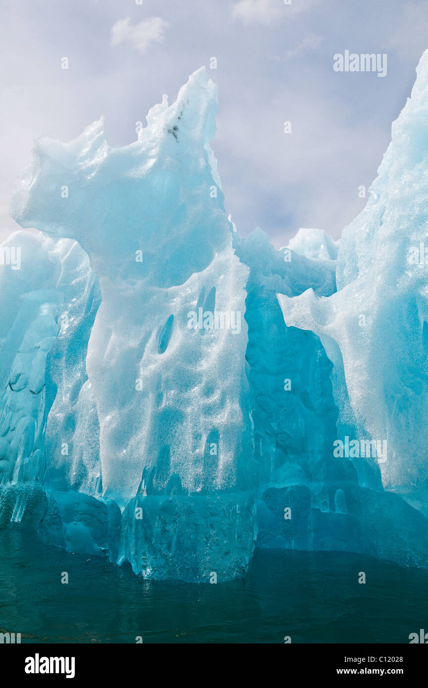 Glacier blue ice iceberg in LeConte Bay, Southeast Alaska Stock Photo ...