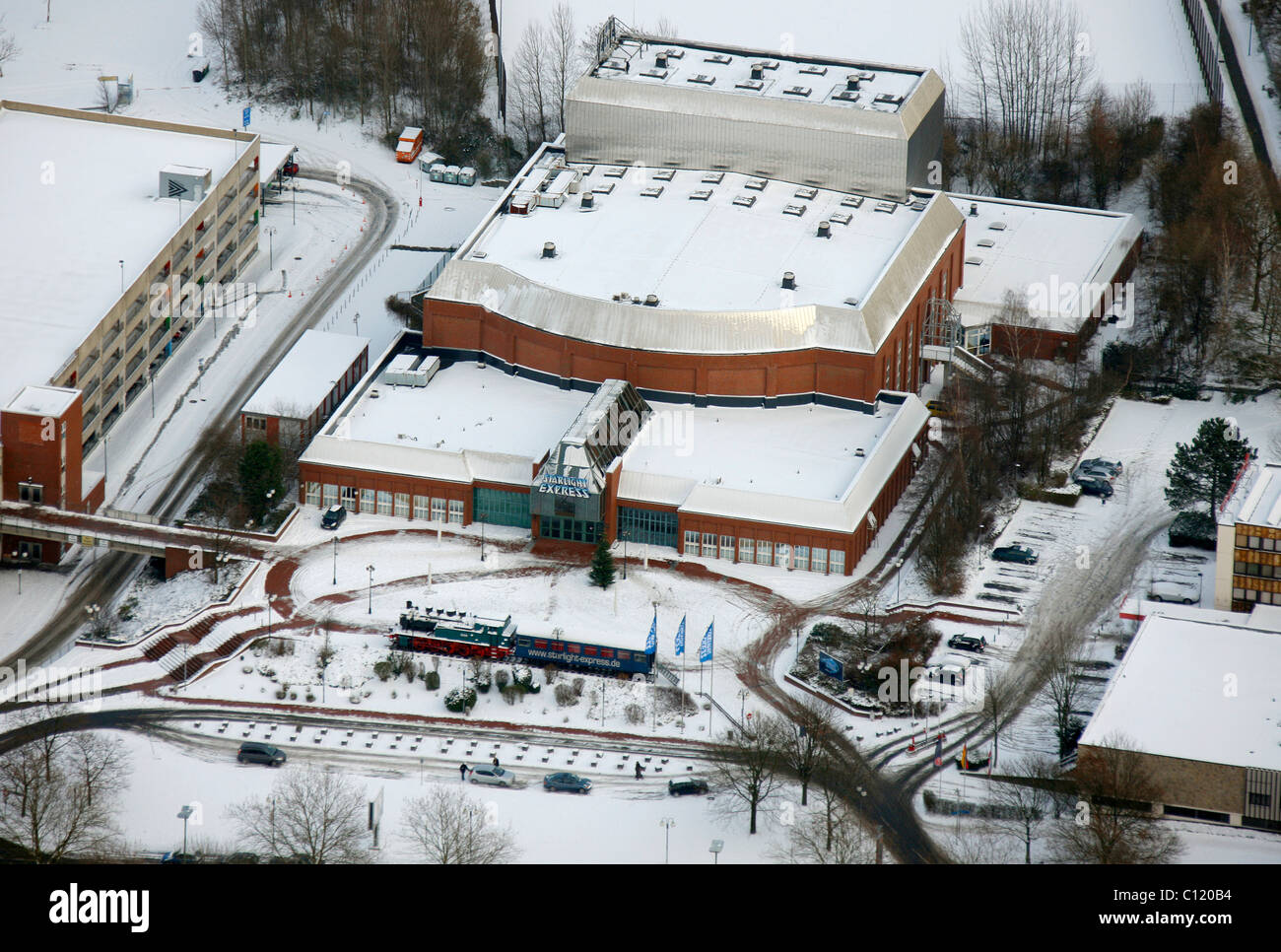 Aerial view, musical hall, Starlight Express Hall, Bochum, Ruhrgebiet ...