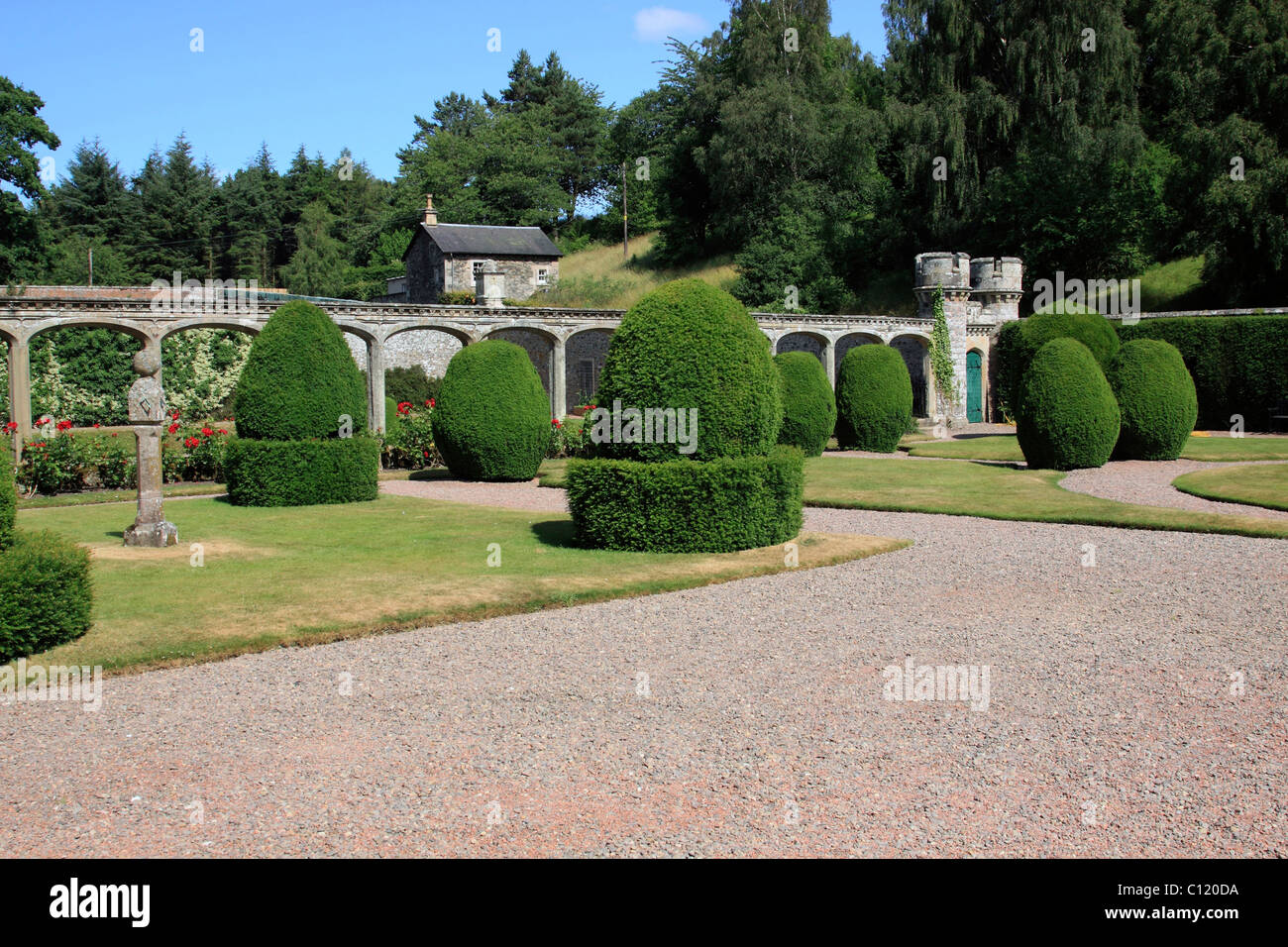 Garden, Abbotsford House, home of Sir Walter Scott, Scottish Borders ...