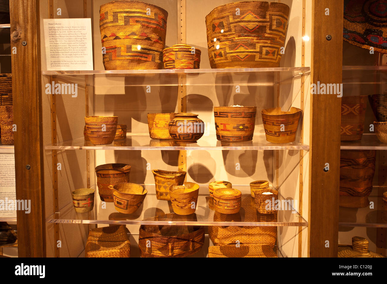 Alaska. Tlingit exhibits in the Wrangell Museum, Wrangell, Southeast ...